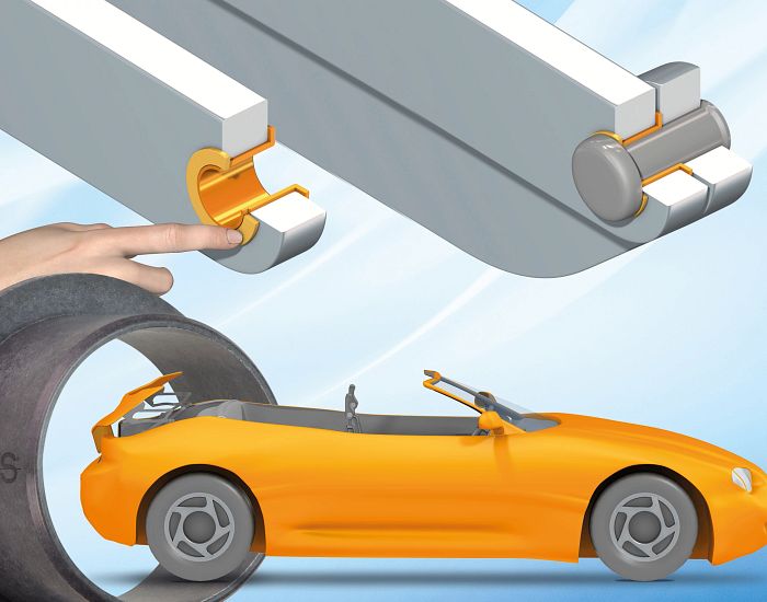 Clearance-free multi-link hinges with self-calibrating iglidur plain ...